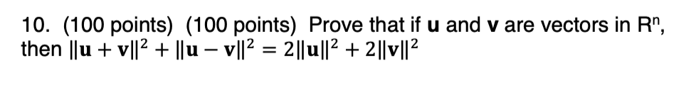 Solved 10. (100 points) (100 points) Prove that if u and v | Chegg.com