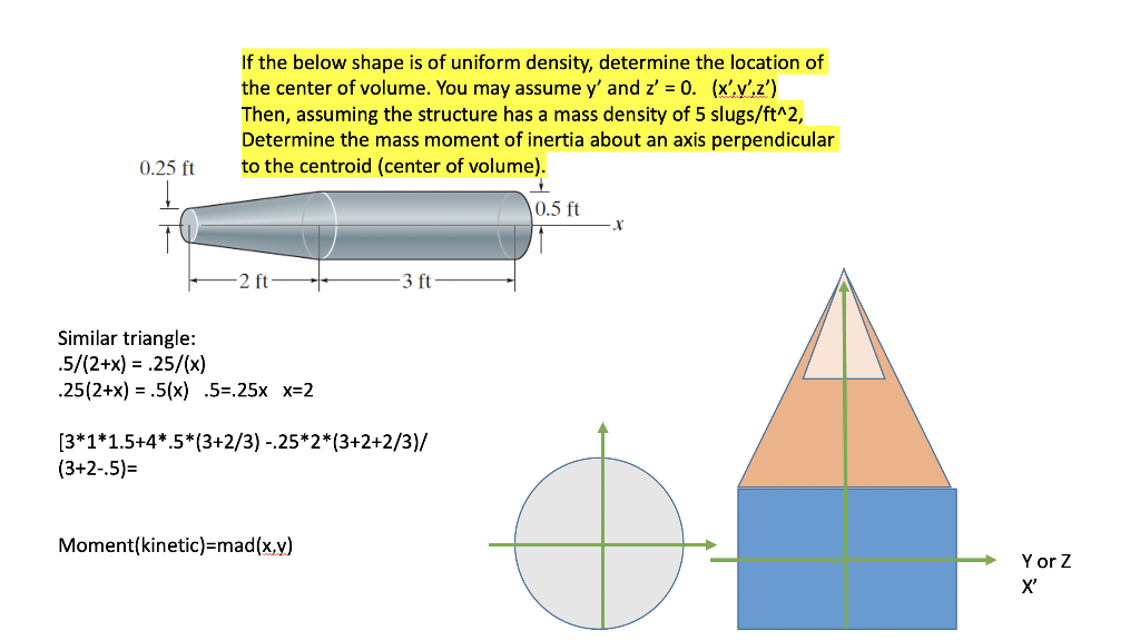 Solved If the below shape is of uniform density, determine | Chegg.com
