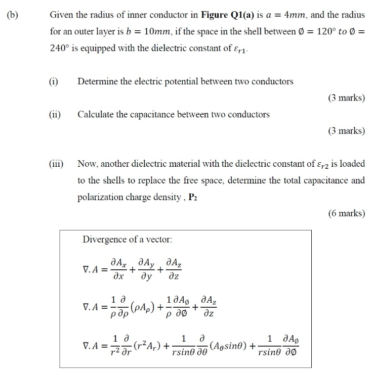 Solved Q1 (a) Two concentric conducting sphere with radius a | Chegg.com