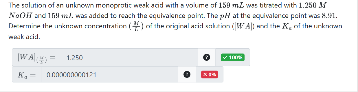 Solved The solution of an unknown monoprotic weak acid with | Chegg.com
