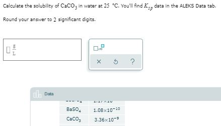 Solved Calculate the solubility of CaCO, in water at 25 °C. | Chegg.com