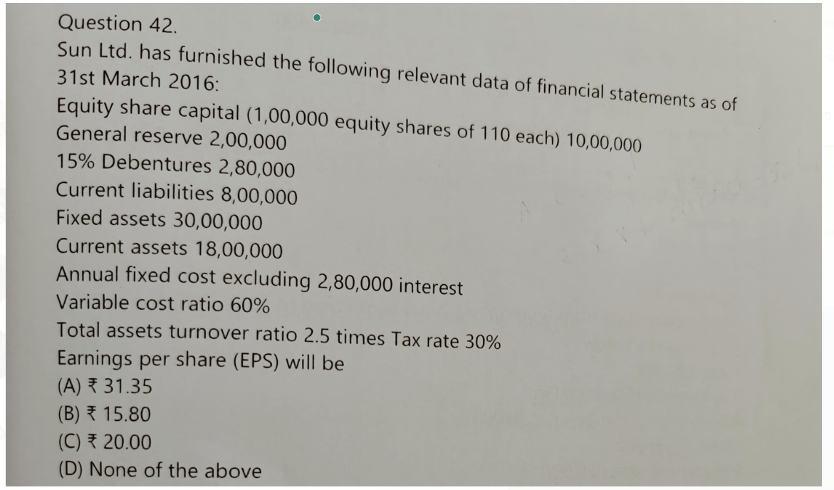 Solved Solve this question and calculate eps and give | Chegg.com