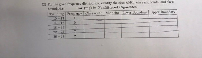 Solved (2) For the given frequency distribution, identify | Chegg.com