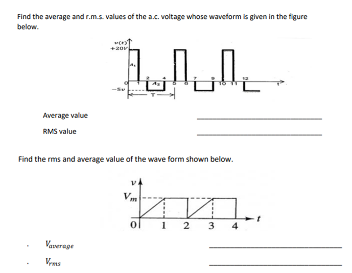 Solved Find the average and r.m.s.values of the a.c. voltage | Chegg.com
