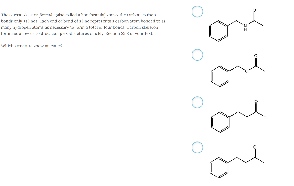 Solved The carbon skeleton formula (also called a line | Chegg.com