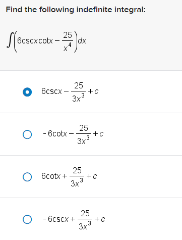Solved Find the following indefinite integral: \\[ | Chegg.com