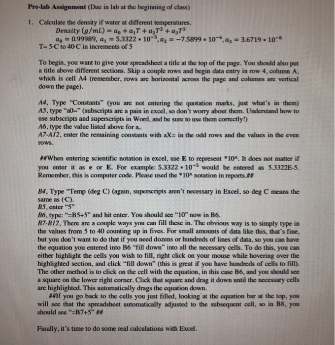 Solved Pre-lab Assignment (Due in lab at the beginning of | Chegg.com