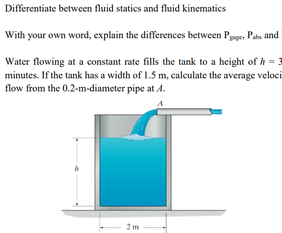 Solved Differentiate between fluid statics and fluid | Chegg.com