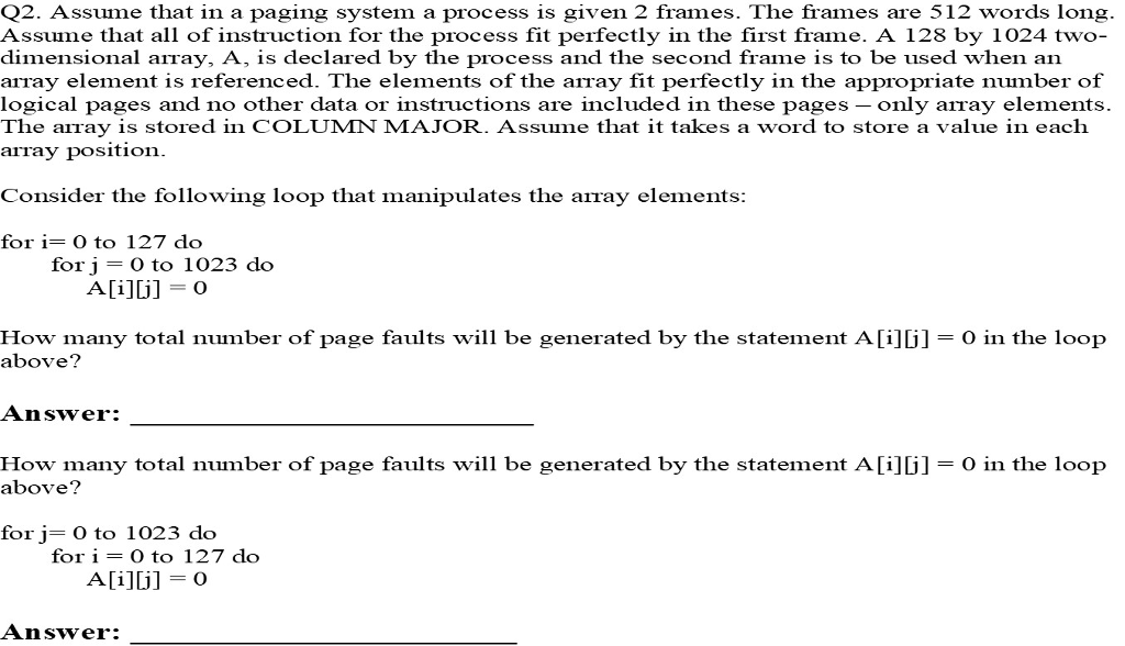 Solved Q2. Assume that in a paging system a process is given | Chegg.com