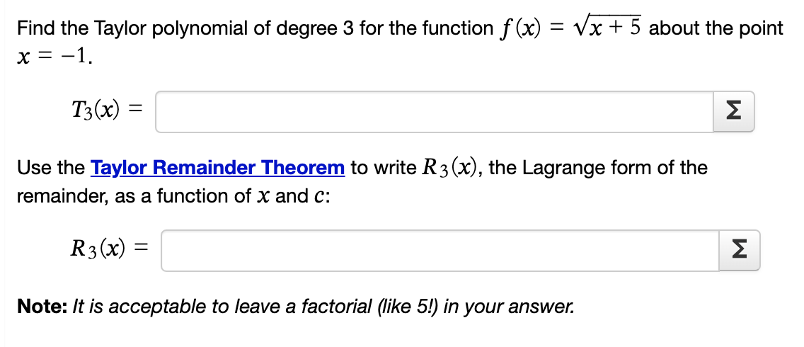 Solved Find the Taylor polynomial of degree 3 for the | Chegg.com