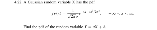 Solved 4.22 A Gaussian random variable x has the | Chegg.com