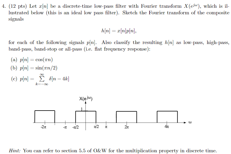 4. (12 pts) Let r[n] be a discrete-time low-pass | Chegg.com