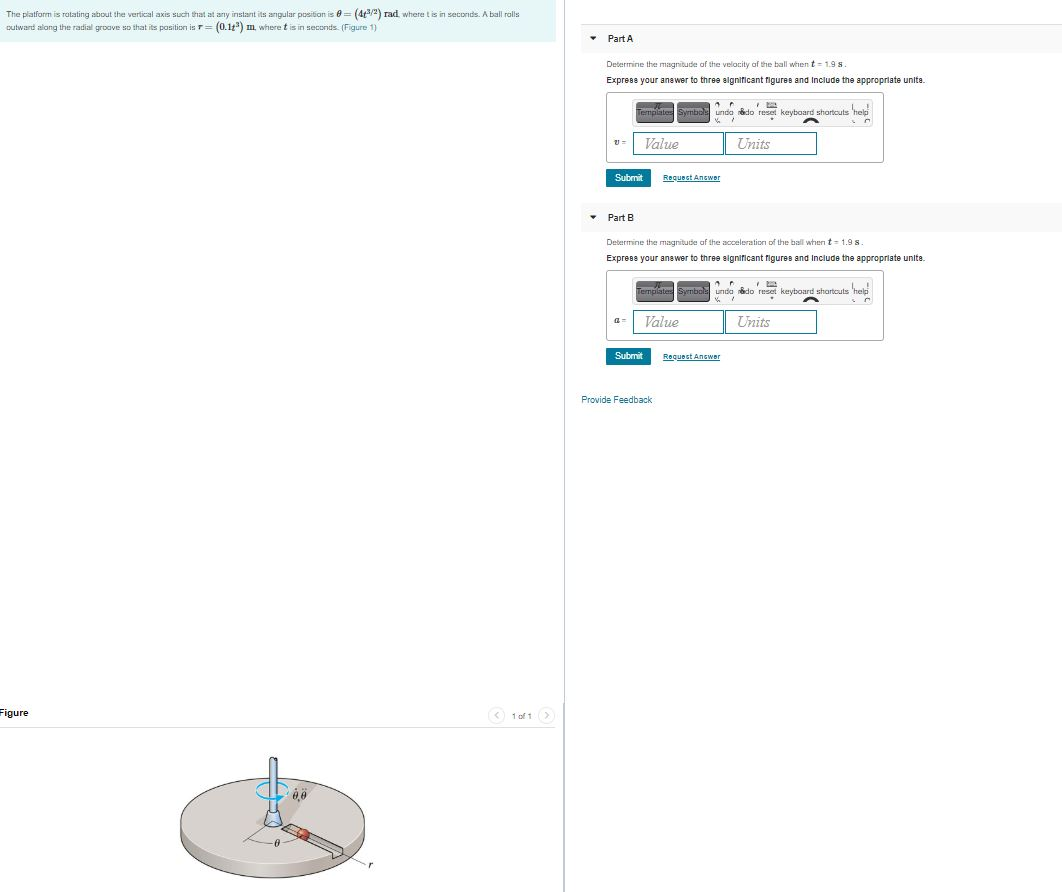 Solved The platform is rotating about the vertical axis such | Chegg.com