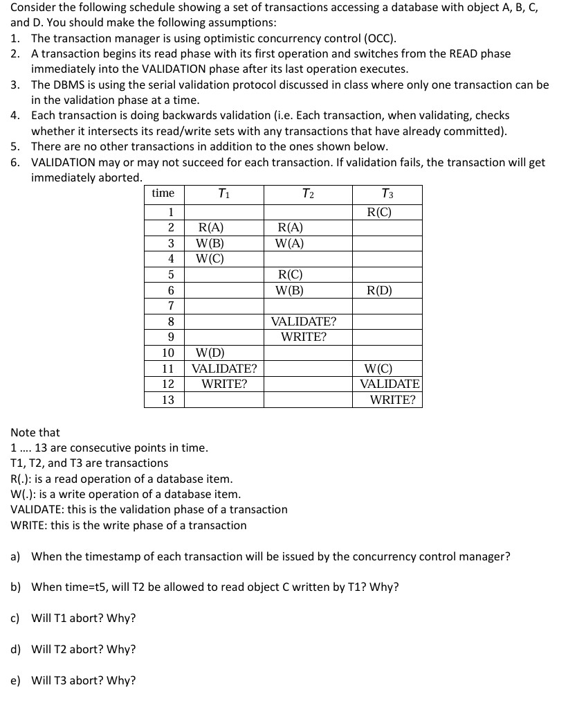 Solved {Topic: Advanced Database --> ﻿Concurrency Control} | Chegg.com