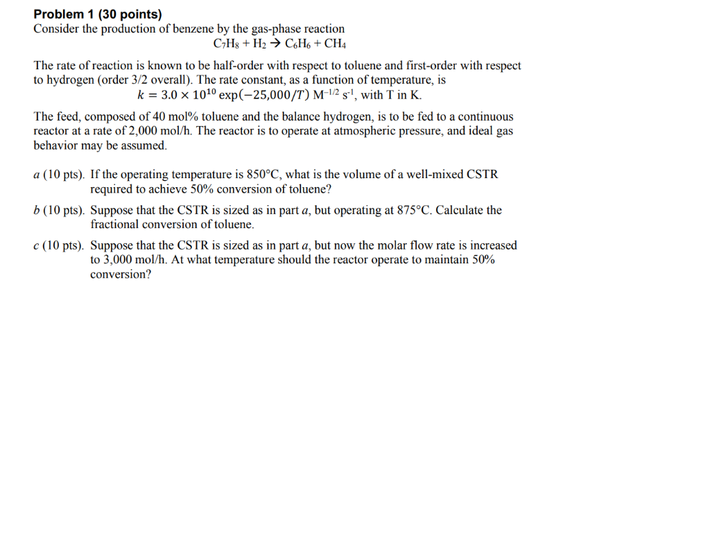 Solved Problem 1 (30 points) Consider the production of | Chegg.com