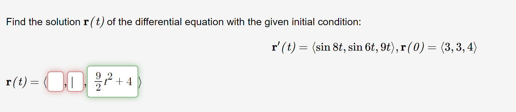 Solved Find the solution r(t) ﻿of the differential equation | Chegg.com