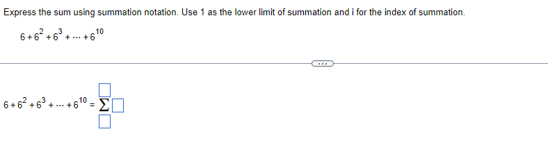 Solved Express The Sum Using Summation Notation Use 1 As