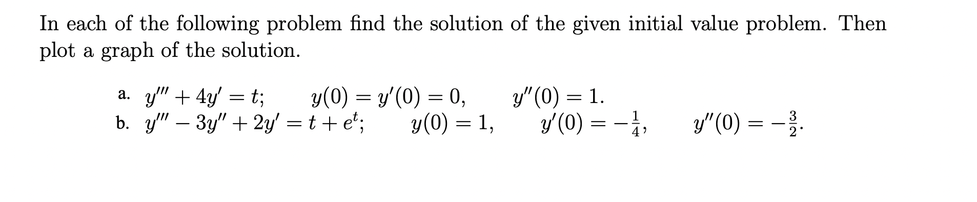 Solved In each of the following problem find the solution of | Chegg.com