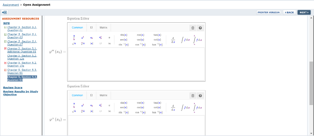 Solved Assignment > Open Assignment PRINTER VERSION BACK | Chegg.com