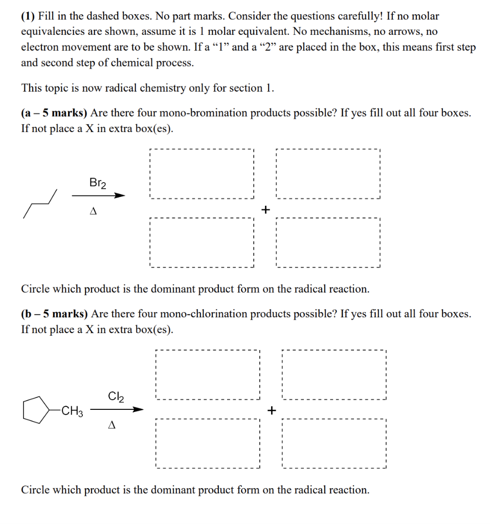 Solved (1) Fill in the dashed boxes. No part marks. Consider | Chegg.com