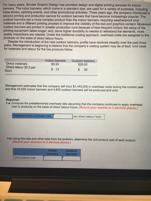 Solved For many years, Sinclair Graphic Design has provided | Chegg.com