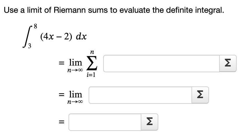 Solved Use a limit of Riemann sums to evaluate the definite | Chegg.com