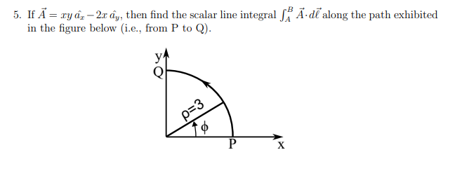 Solved If vec(A)=xy(ax)-2x(ay), ﻿then find the scalar line | Chegg.com