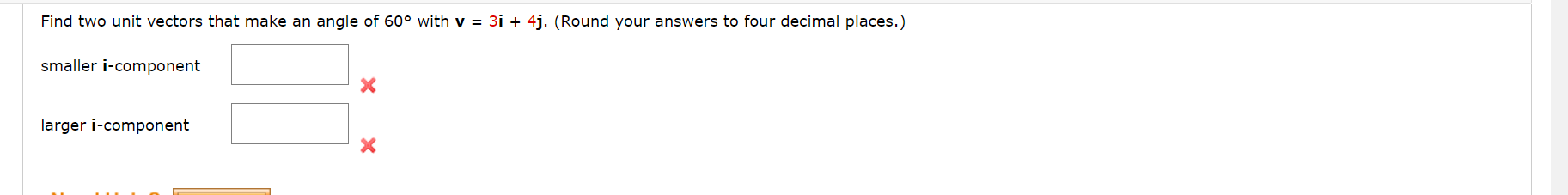 Solved Find Two Unit Vectors That Make An Angle Of 60° With