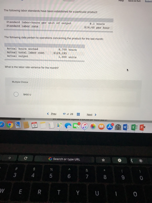 Solved Help save & Exit Submi The following labor standards | Chegg.com