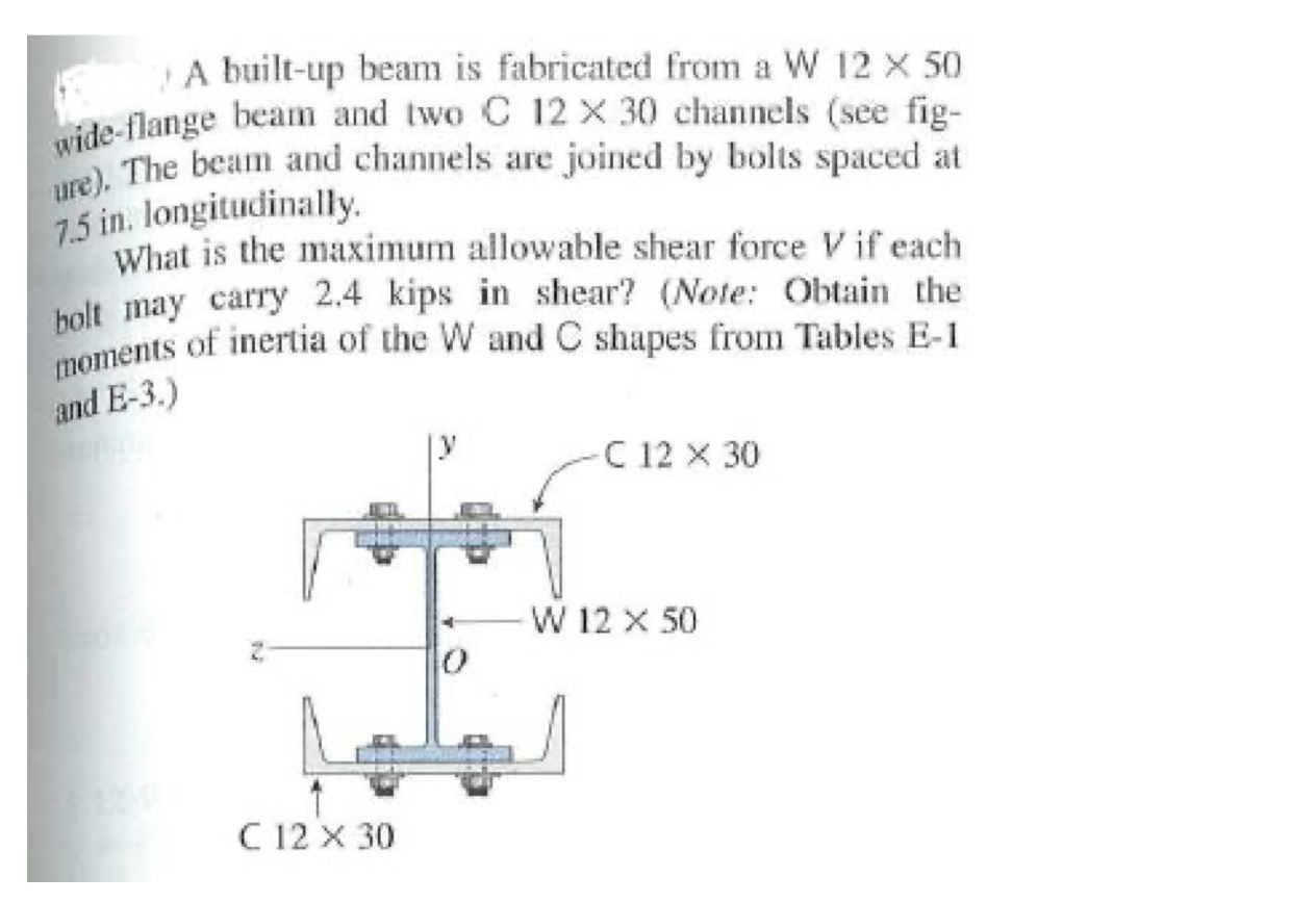 A built-up beam is fabricated from a W 12×50 | Chegg.com