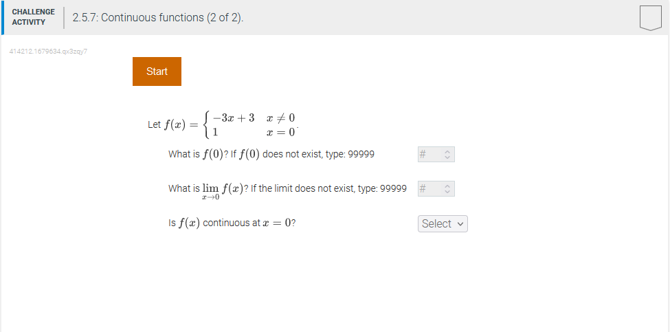 Solved CHALLENGE ACTIVITY 2.5.7: Continuous functions (2 of | Chegg.com