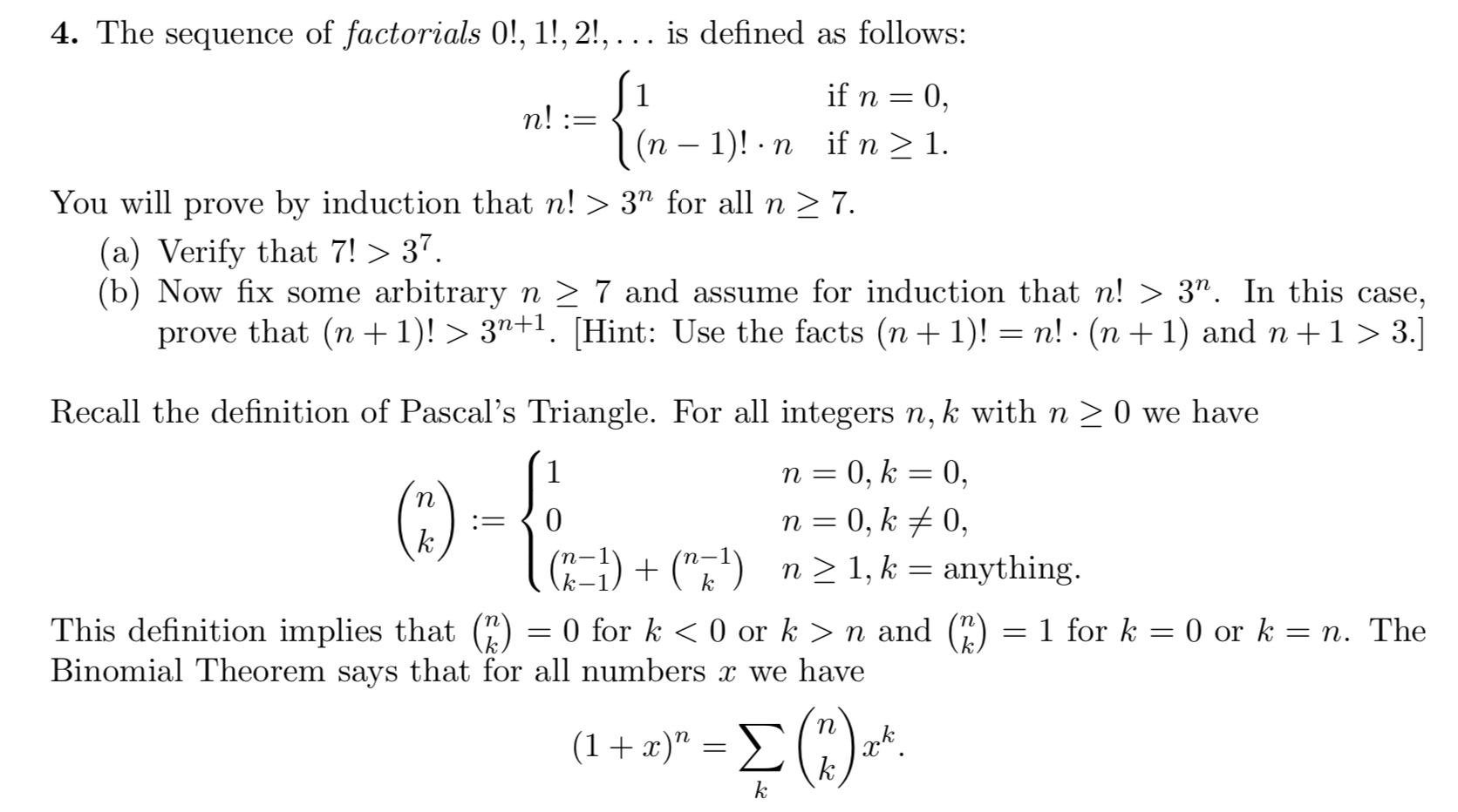 Solved 4. The sequence of factorials 0!,1!,2!,… is defined | Chegg.com