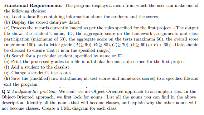 Solved Please create a UML diagram for each class that you | Chegg.com