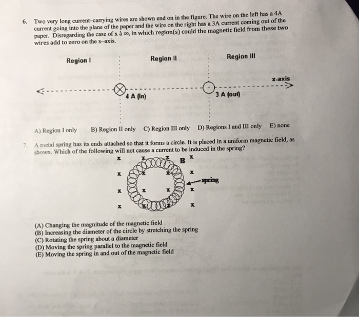Solved Two very long current-carrying wires are shown end on | Chegg.com