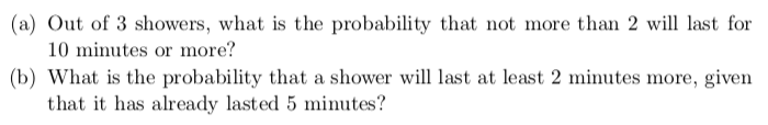 Solved 5.12 The duration (in minutes) of showers on a | Chegg.com