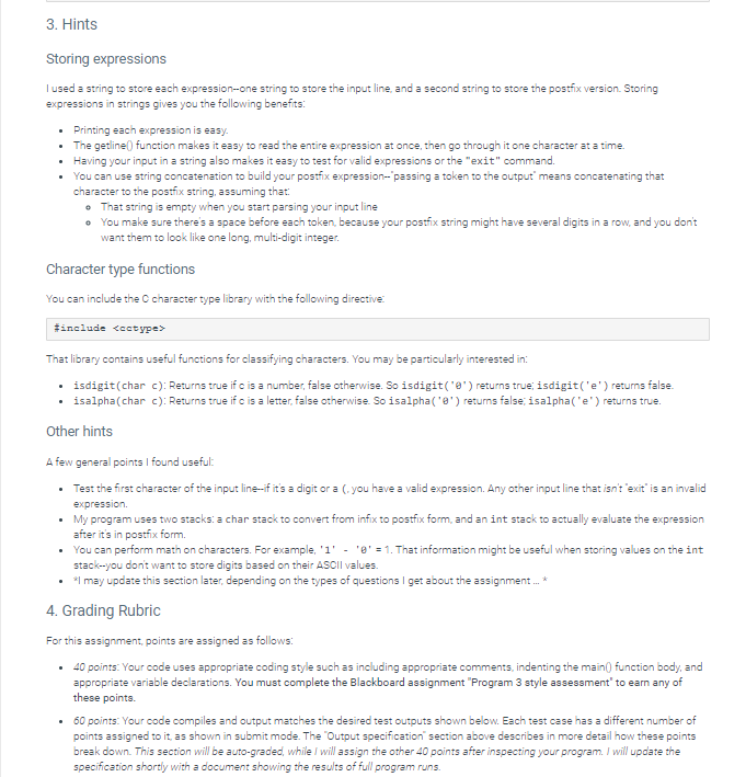 20.18 Program 3: Stack-Based Calculator 1. | Chegg.com