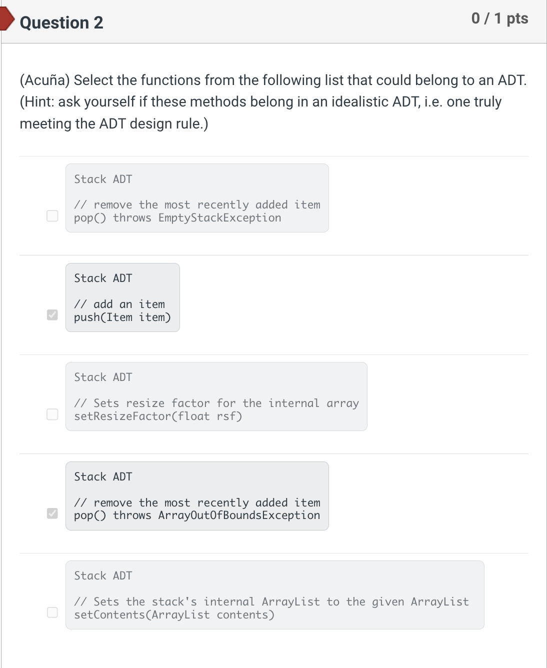 Solved Question 201 ﻿pts(Acuña) ﻿Select the functions from | Chegg.com