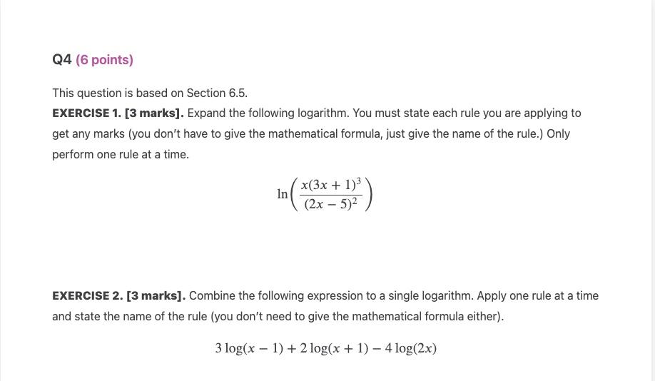 Solved This Question Is Based On Section 6 5 Exercise 1 [3