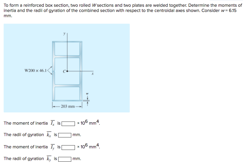 Solved To form a reinforced box section, two rolled | Chegg.com