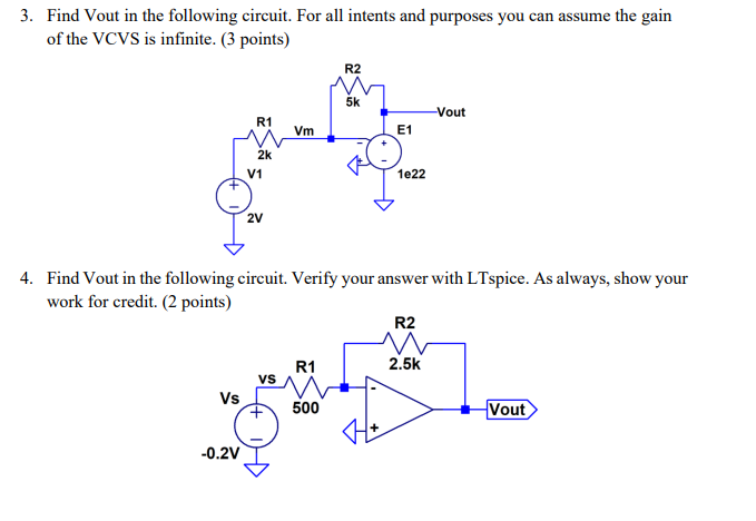 Solved 3. Find Vout in the following circuit. For all | Chegg.com