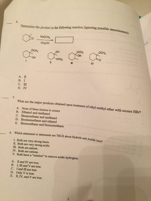 Solved Determine The Product In The Following Reaction
