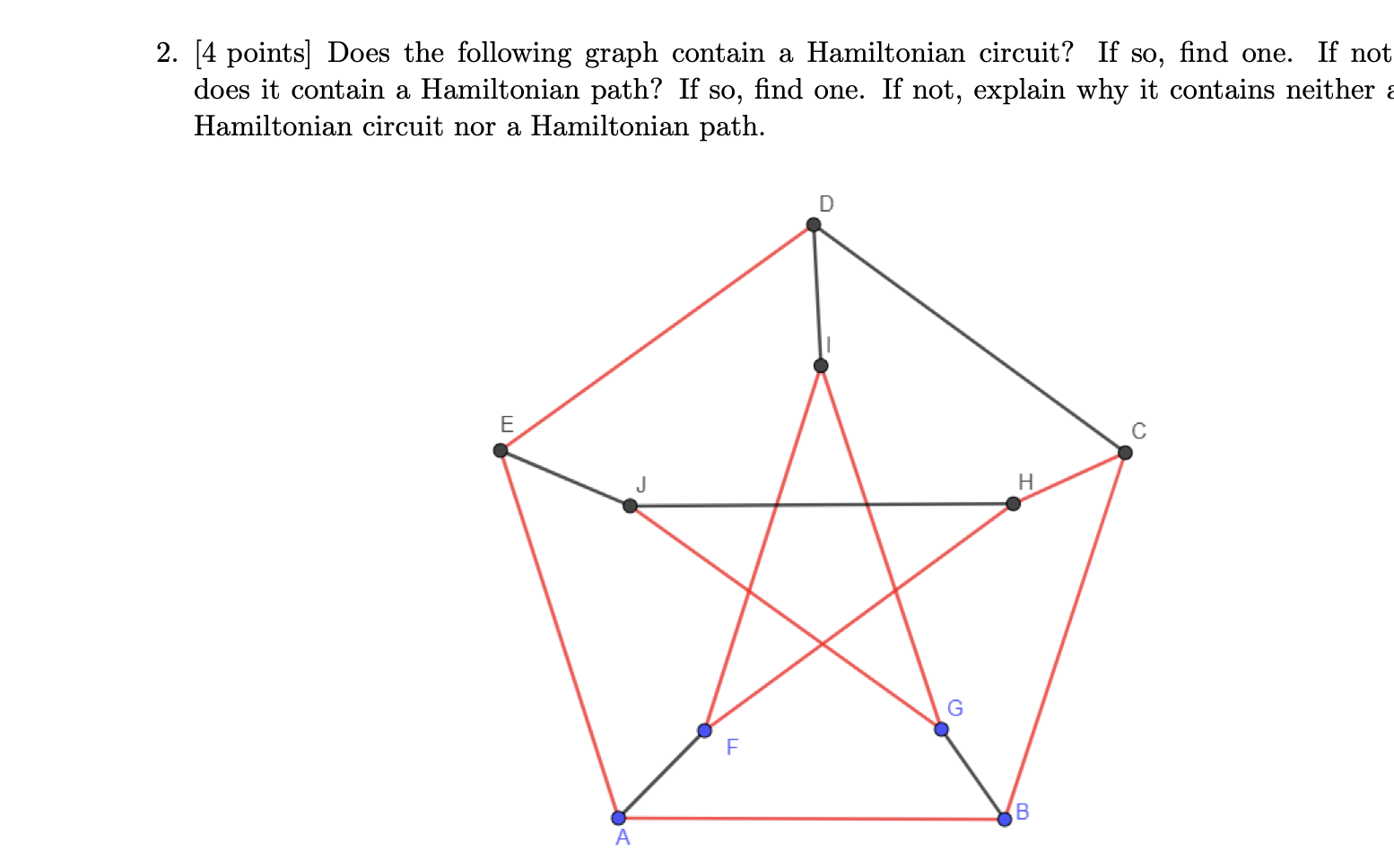 Solved [4 ﻿points] ﻿Does the following graph contain a | Chegg.com