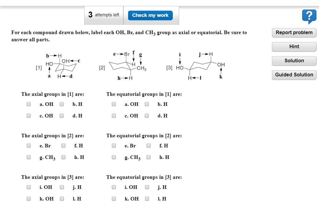 Solved 3 attempts left Check my work Report problem For each | Chegg.com