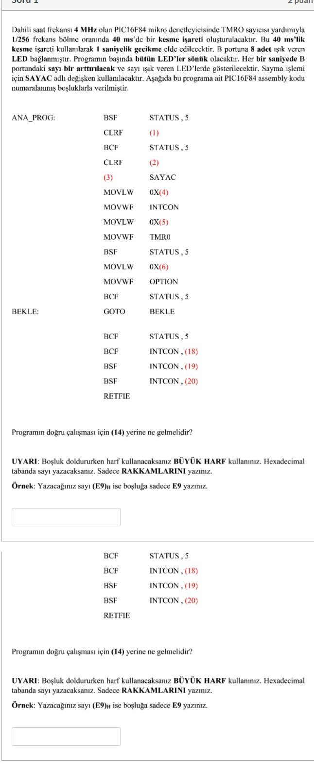 Solved With the help of the tmr0 counter in the PI16F84 | Chegg.com