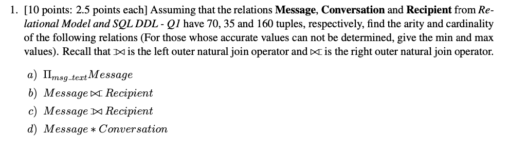Solved Relational Algebra for PostgreSQL. Please type your | Chegg.com