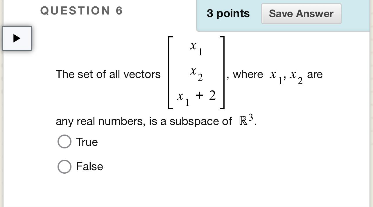 Solved The set of all vectors ⎣⎡x1x2x1+2⎦⎤, where x1,x2 are | Chegg.com