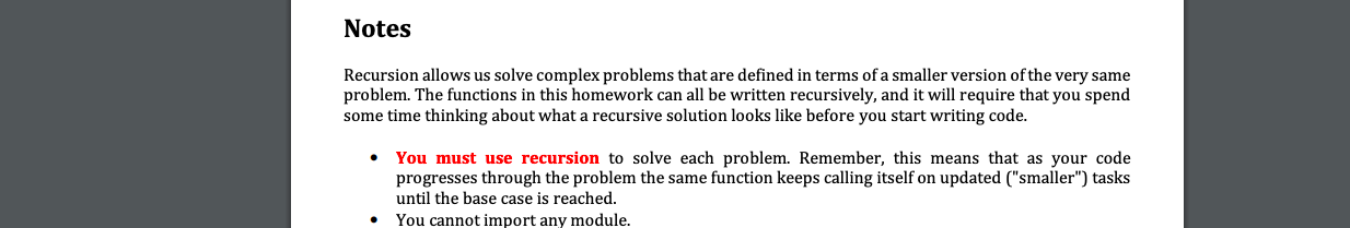 Solved Notes Recursion allows us solve complex problems that | Chegg.com