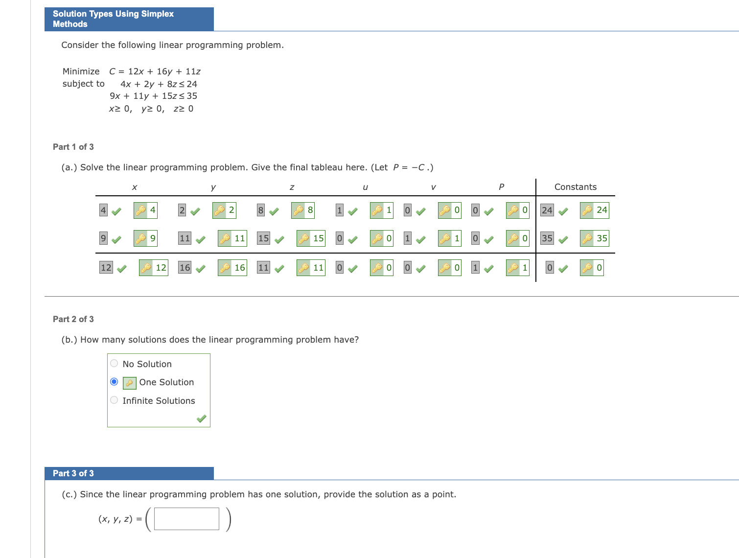 Solved Solution Types Using SimplexMethodsConsider the | Chegg.com