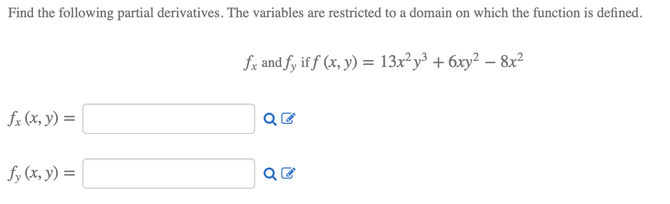 Solved Find the following partial derivatives. The variables | Chegg.com | Chegg.com