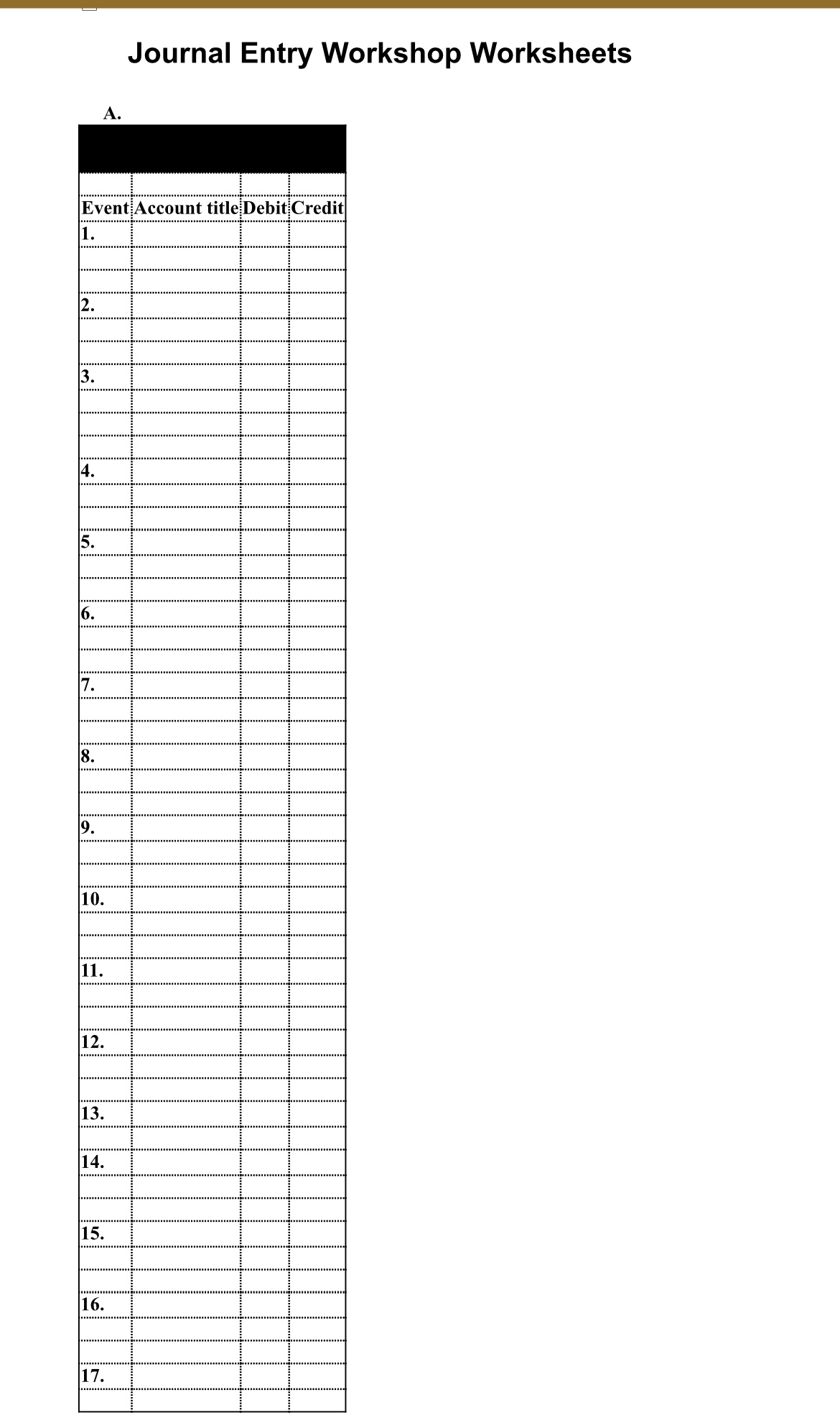 Solved Journal Entry Workshop WorksheetsRequired: a) Record | Chegg.com
